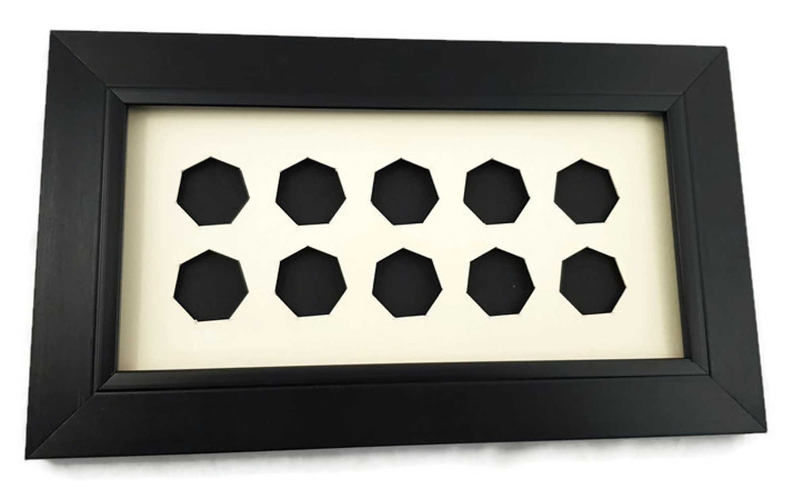 Coin Display Frame for United Kingdom 50 Pence Pieces Black Wall Case ...