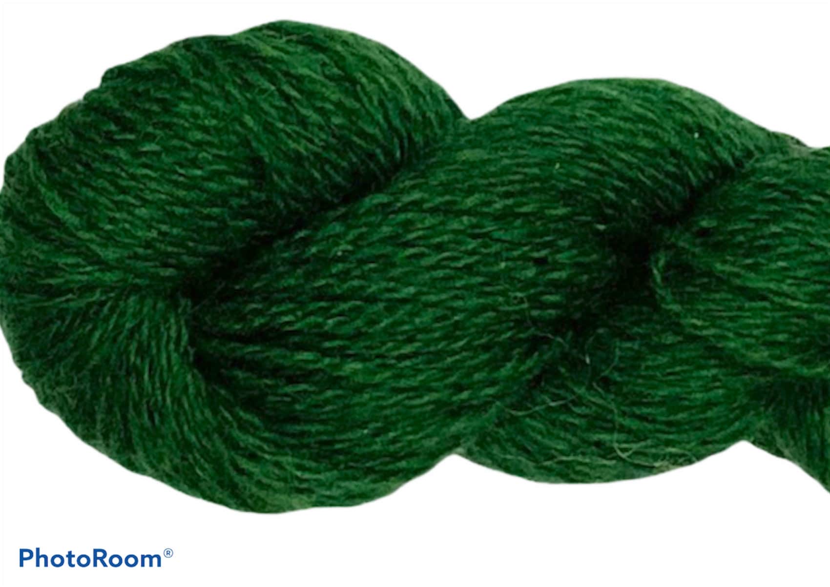 Dark green 100% wool yarn for knitting mitten wool crochet | Etsy