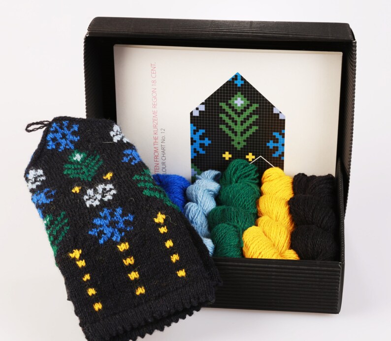 Knit like a Latvian Knitting Kit Mittens KURZEME | Etsy