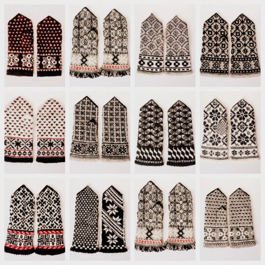 The Latvian Traditional Mitten Pattern Kit "knit Like a Latvian": GRAY ...