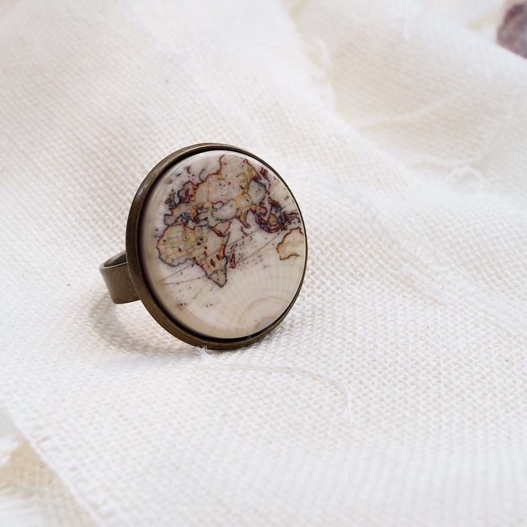 Ring With World Map - Etsy