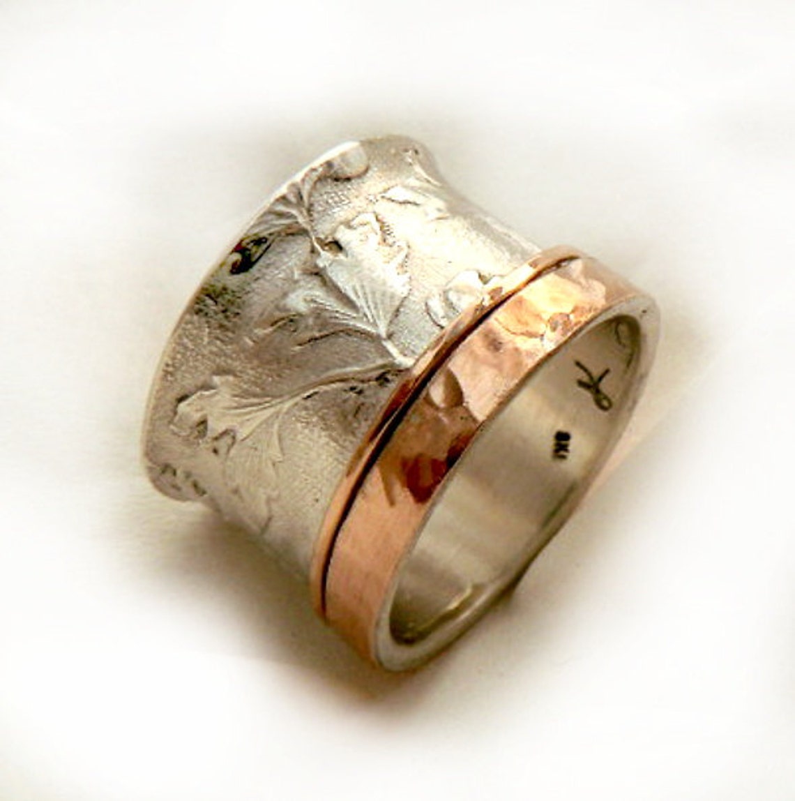 Sterling Silver Leaf Pattern Ring Spring Wedding Rose Gold - Etsy Israel