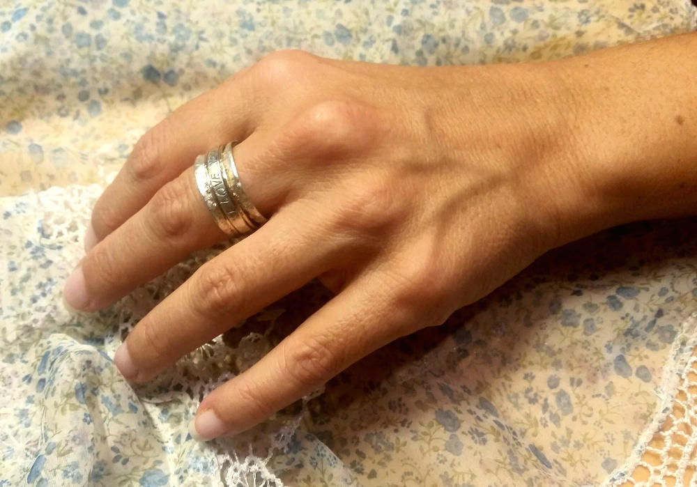 Engraved Spinner Ring Personalized Engraving Silver and Gold - Etsy Israel