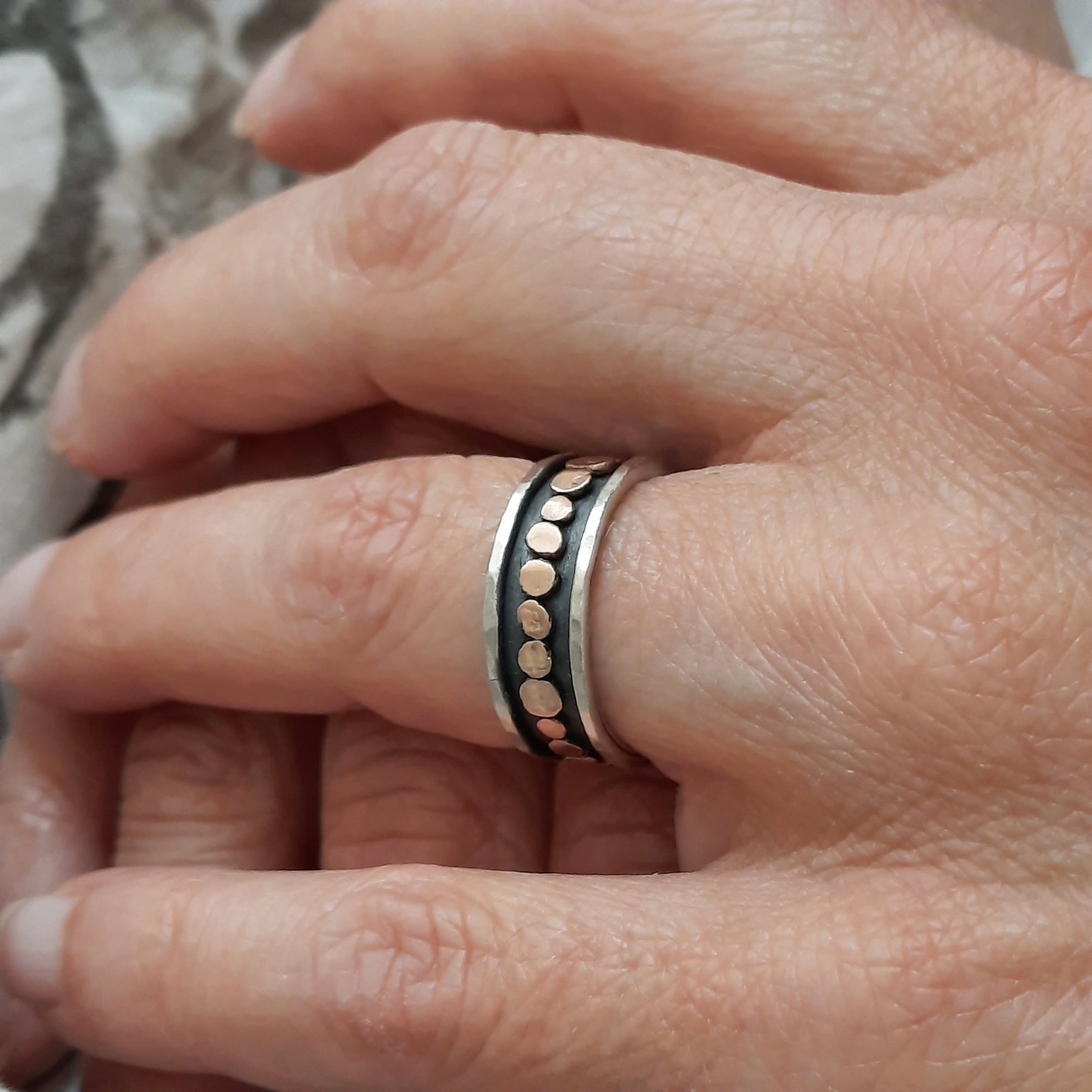 Striking Wedding Band Women's Wedding Ring Tricolor | Etsy