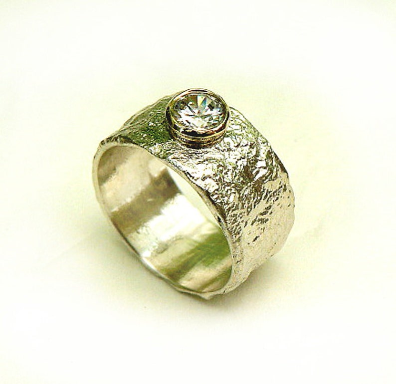 Handmade Fabulous Sterling Silver Engagement Ring Set With - Etsy