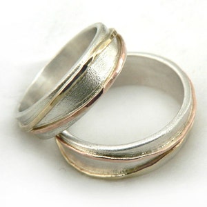 Promise Ring Set, Lovers Ring Set, Popular, Two-tone Crossed Gold Hoops ...