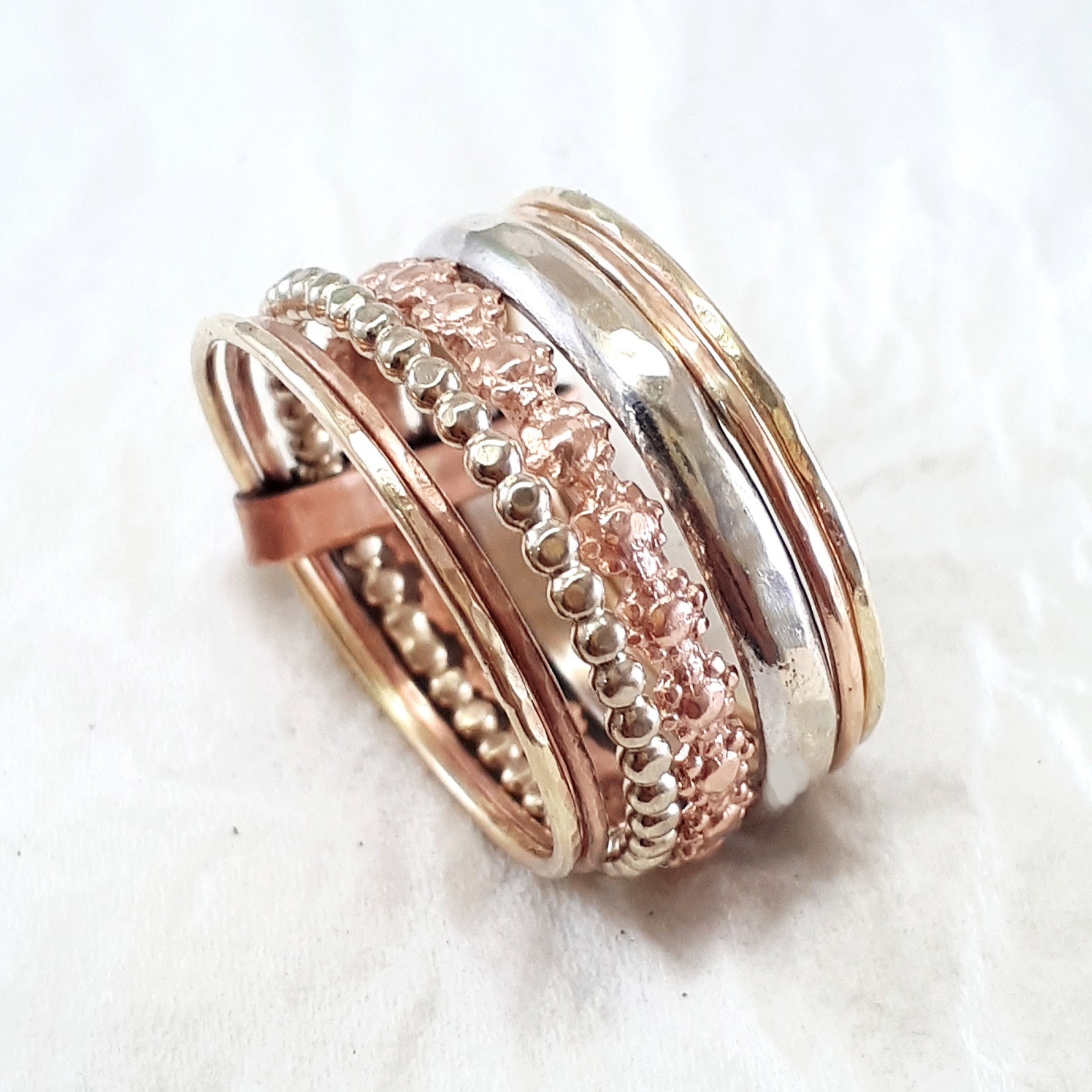 Stunning Gold Wedding Band Gold Flower Ring Stacking Ring | Etsy