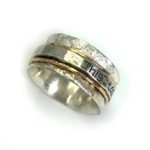 Engraved Spinner Ring, Personalized Engraving, Silver and Gold Spinners ...