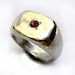 Chic Pinky Ring, Trendy Signet Ring, Sterling Silver and Red Gold ...