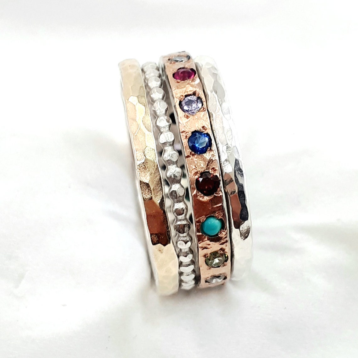 Multistone Stacking Rings Can Be Worn Separately Mix and - Etsy