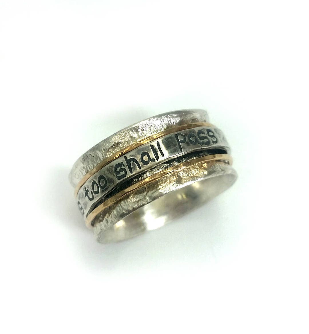 Engraved Spinner Ring, Personalized Engraving, Silver and Gold Spinners ...