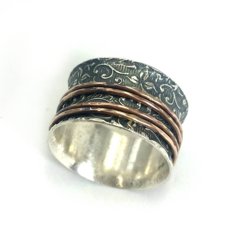 Rose Gold Lace Spinner Ring Worry Ring Four Gold Spinners - Etsy