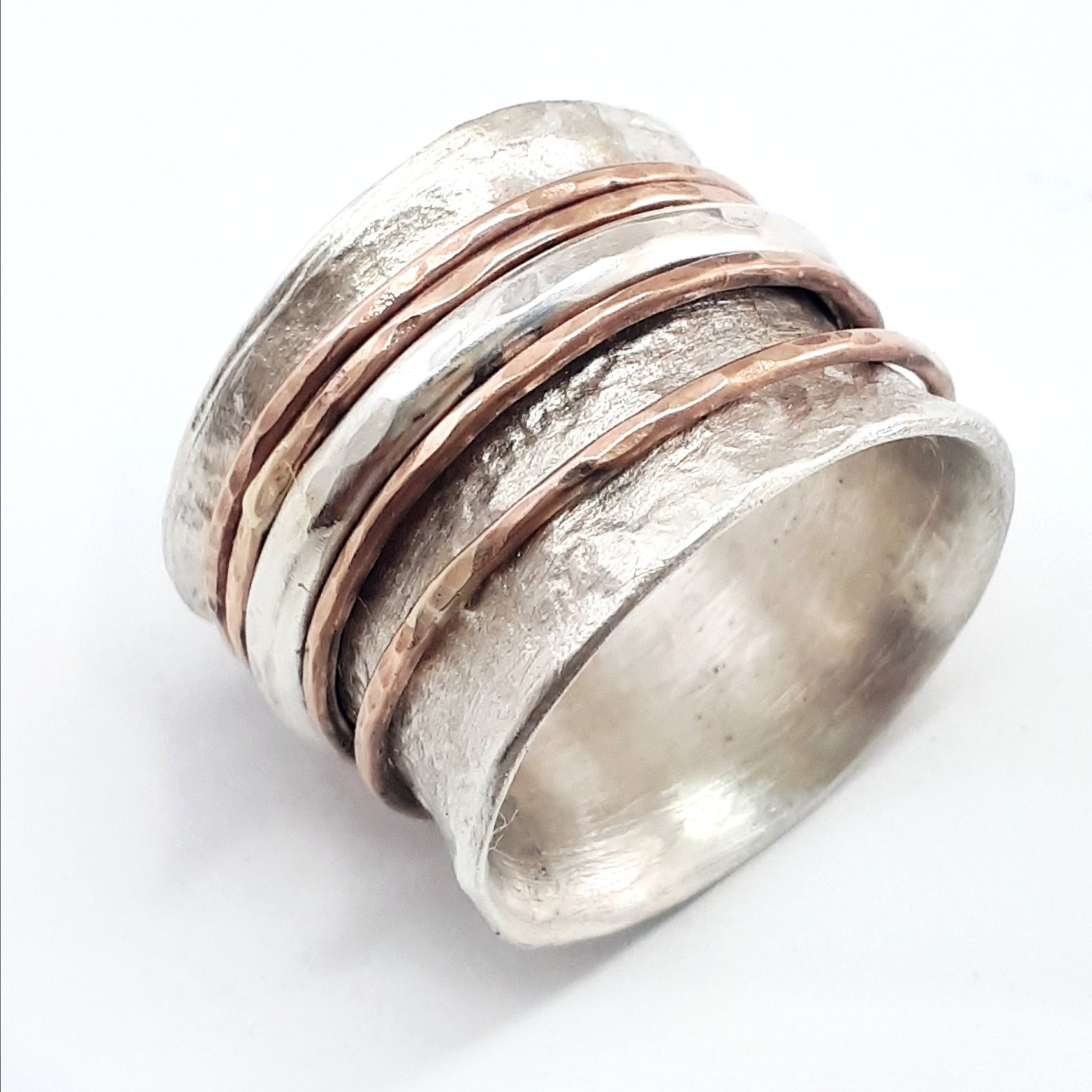 Wide and Chunky Spinner Ring Hand-crafted Sterling Silver - Etsy