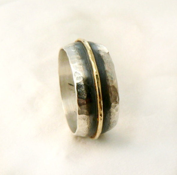 Sterling Robust Ring Unisex Wedding Band Oxidized Sterling - Etsy Israel
