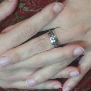 Sterling Robust Ring, Unisex Wedding Band Oxidized Sterling Silver ...