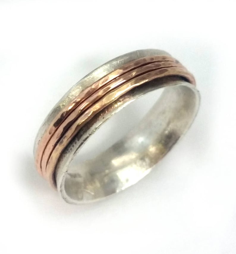 Thin Spinner Ring Three Gold Spinners Rotating Ring Spring - Etsy
