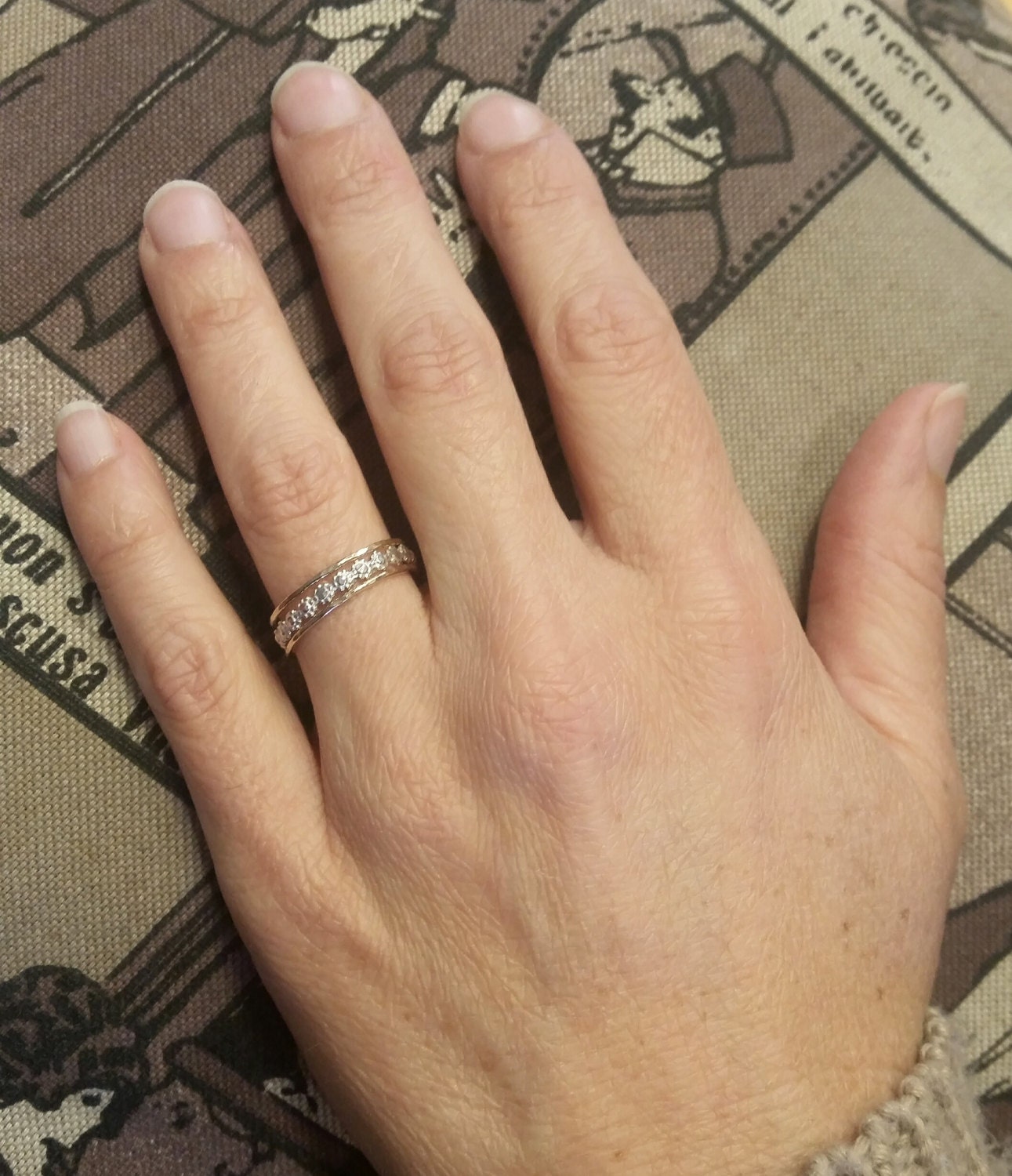 Delicate wedding ring silver and gold stacking wedding ring | Etsy