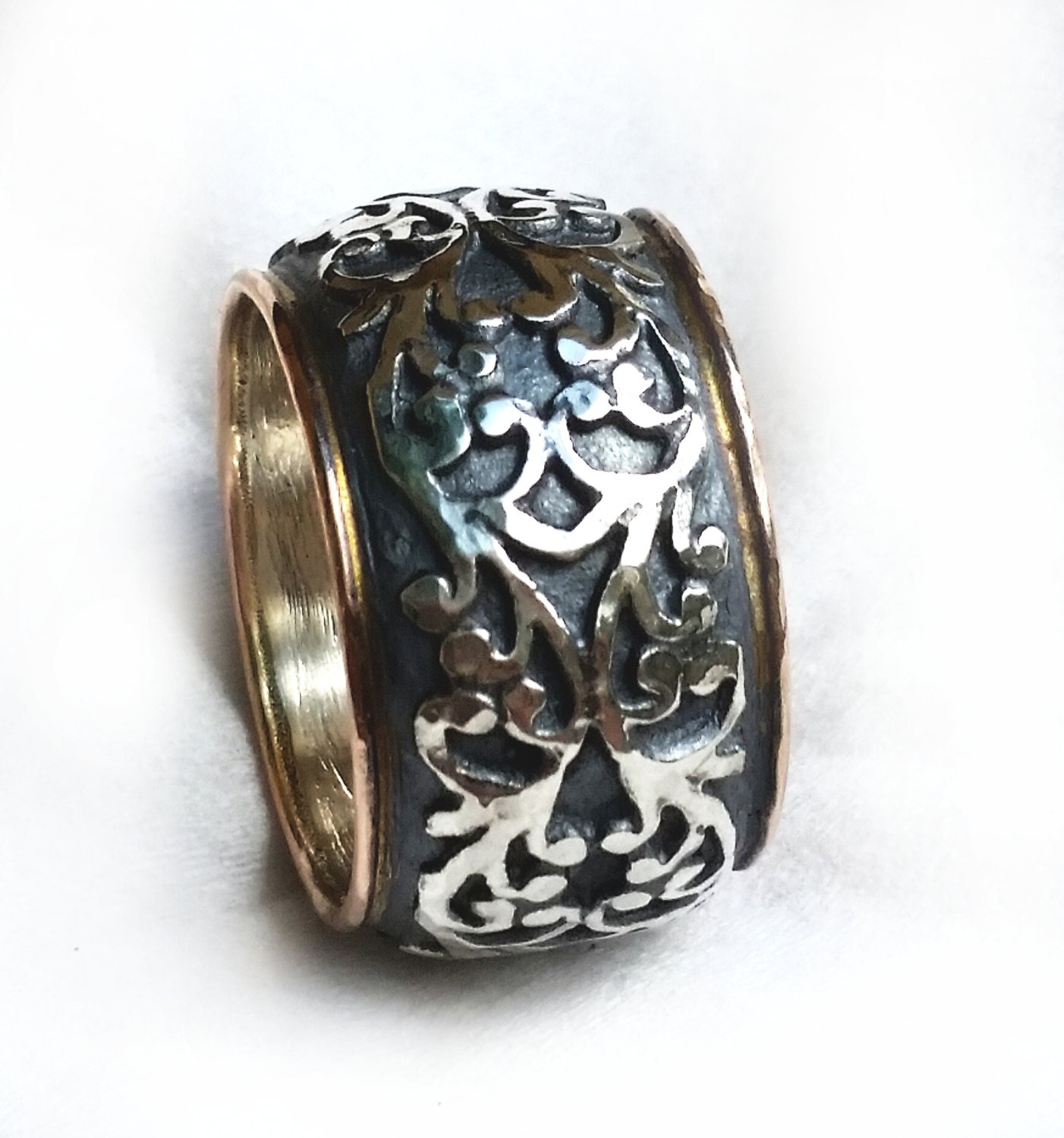 Unisex Ring, Vine Pattern Ring, Sterling Silver Ring, Unique Wedding ...