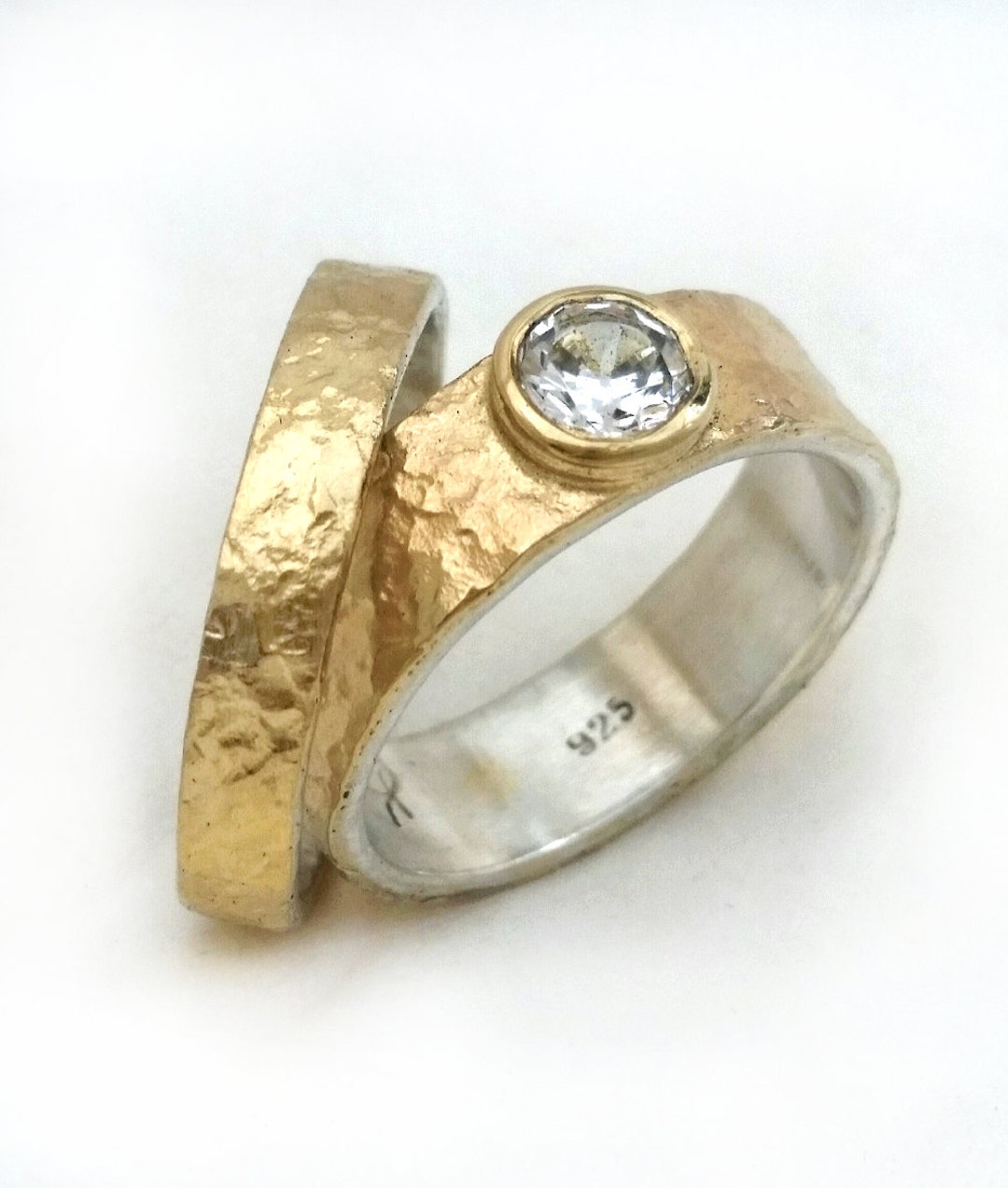 Bridal Ring Set, Engagement and Wedding Rings for Her, Cubic Zirconia ...