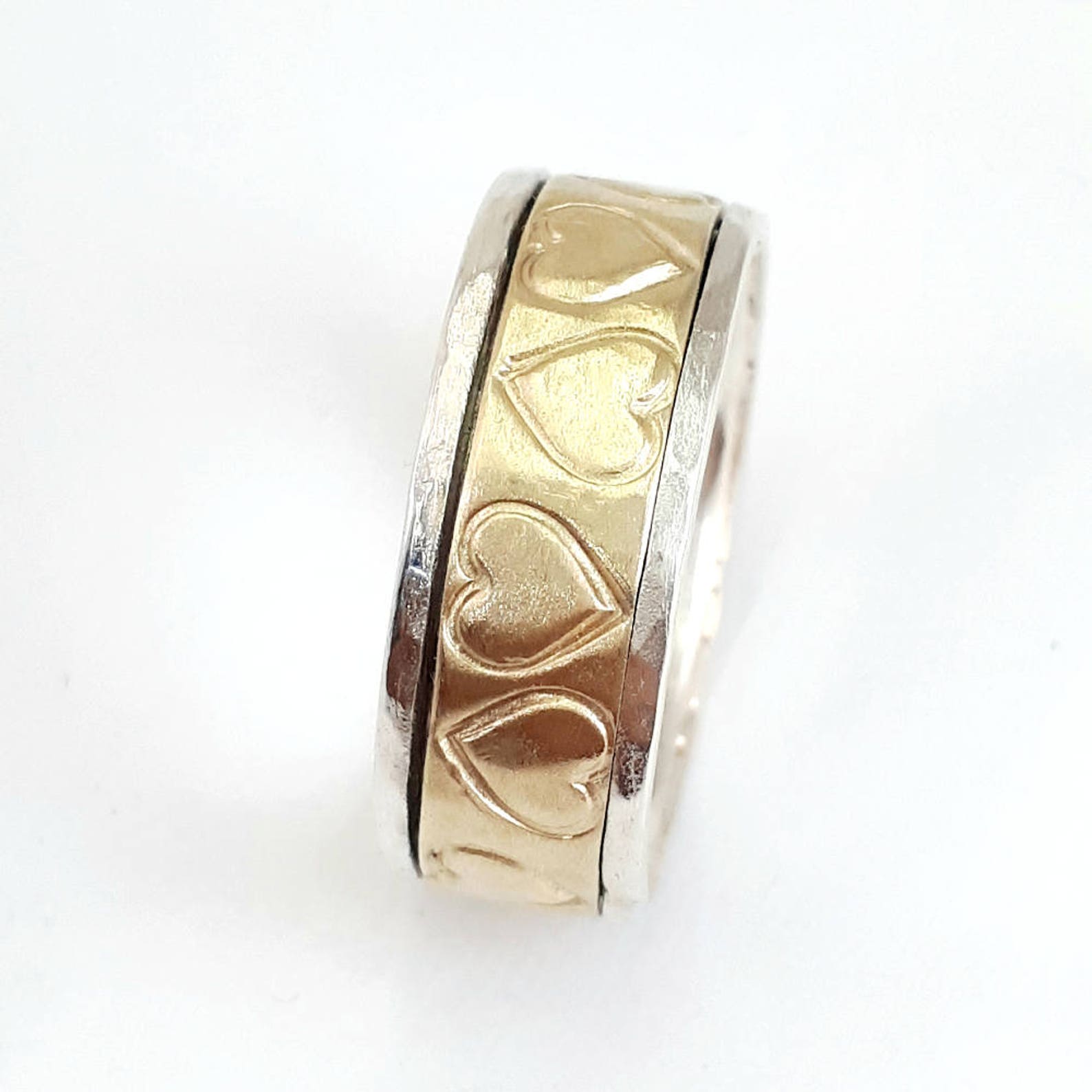 Heart Spinner Ring, Valentines Day, Birthday Gift, Romantic Heart ...