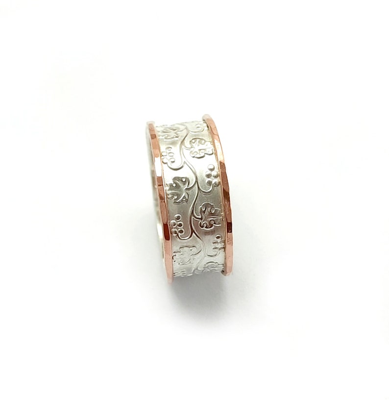 Delicate Grapevine Wedding Ring, Vine Leaves and Grapes Pattern, Silver ...