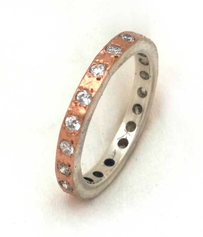 CZ Engagement Ring. Multistone Ring Stackable Cz Ring | Etsy