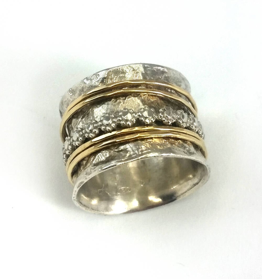 Wide and chunky spinner ring hand-crafted sterling silver | Etsy