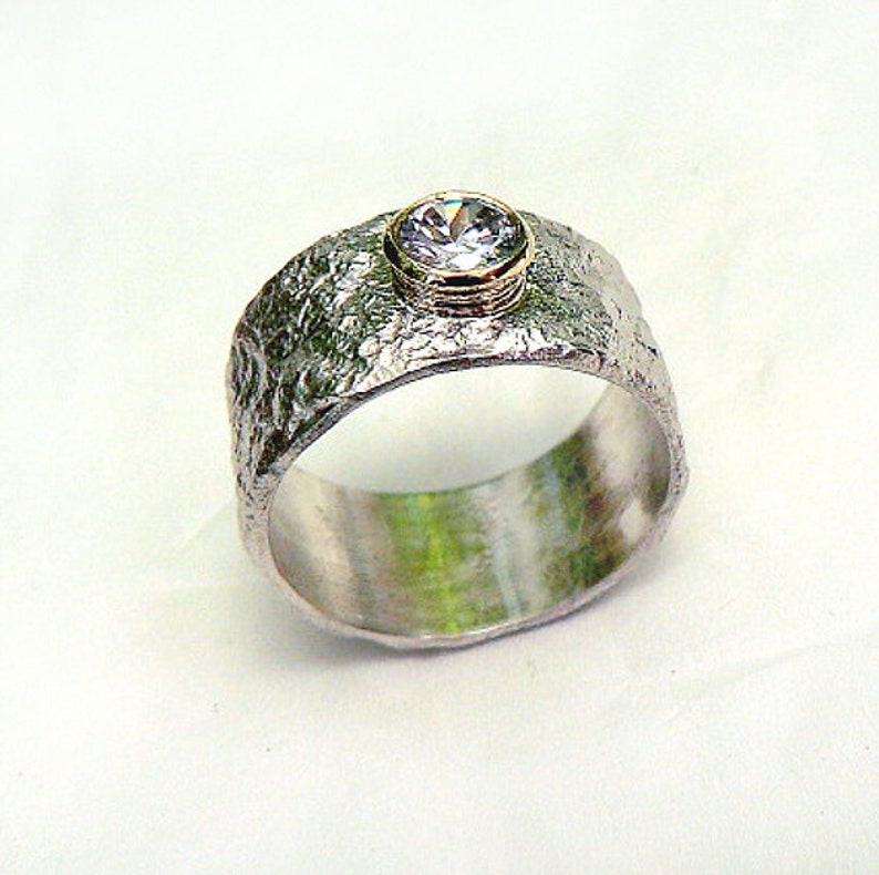 Handmade Fabulous Sterling Silver Engagement Ring Set With - Etsy