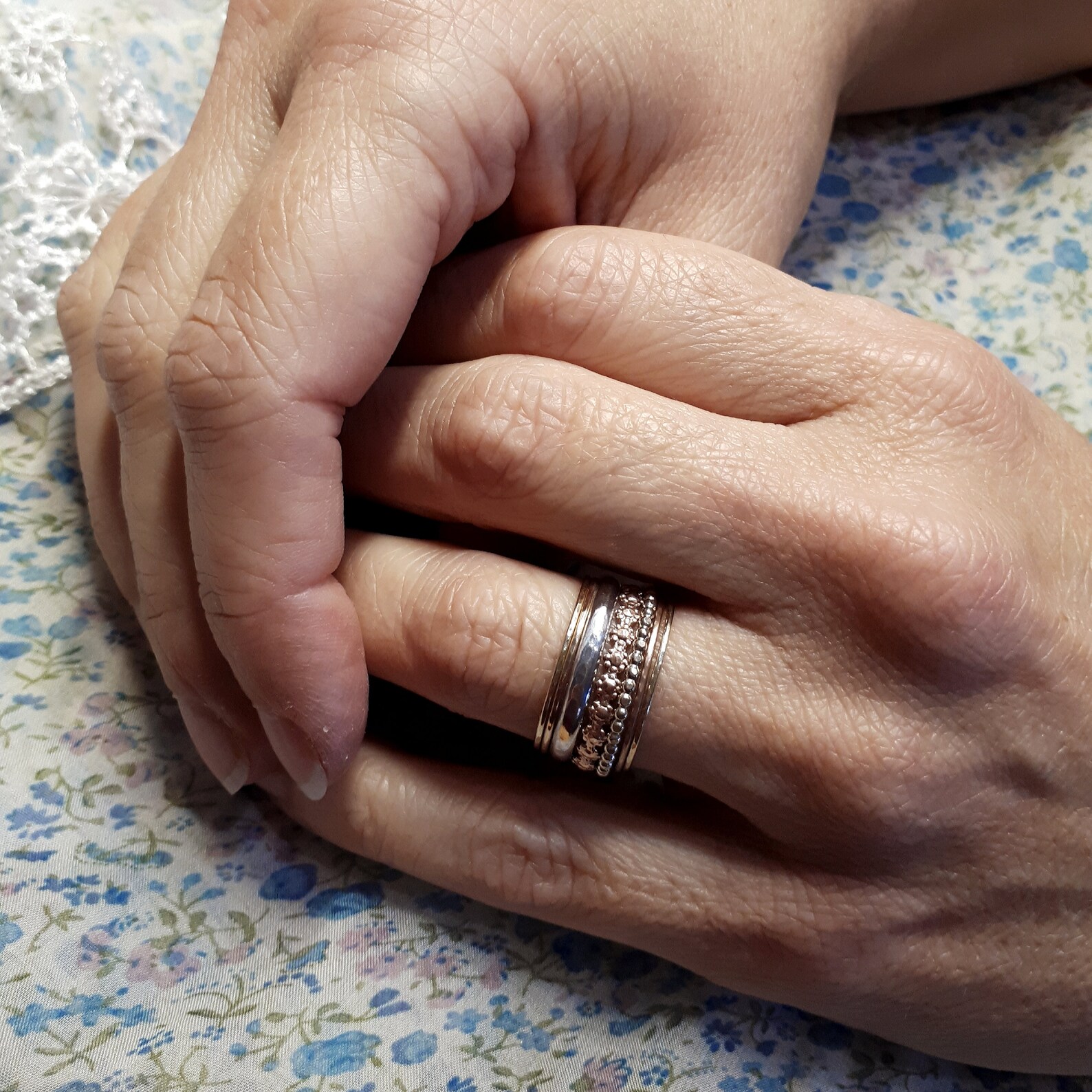 Stunning Gold Wedding Band Gold Flower Ring Stacking Ring | Etsy