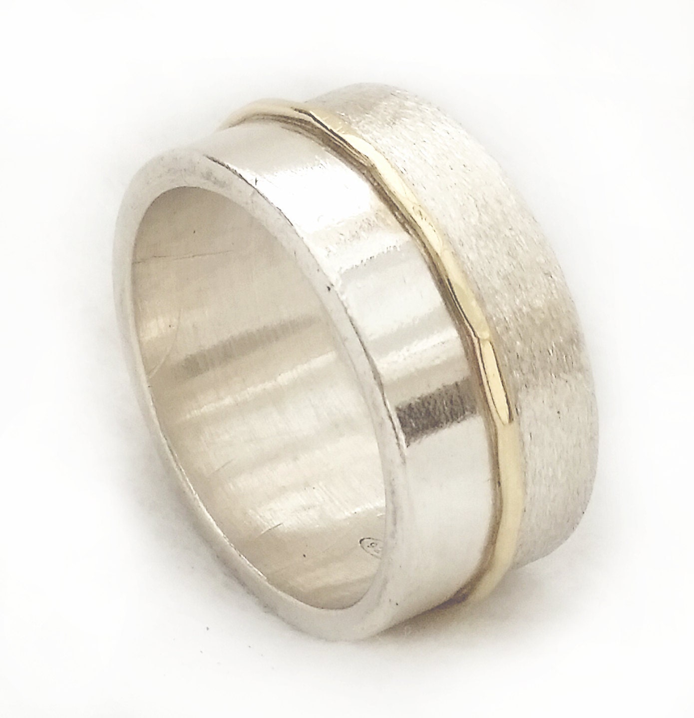 Two-texture Women's Wedding Band Shiny and Textured - Etsy Israel