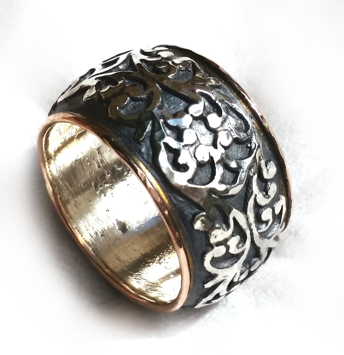 Unisex Ring Vine Pattern Ring Sterling Silver Ring Unique - Etsy