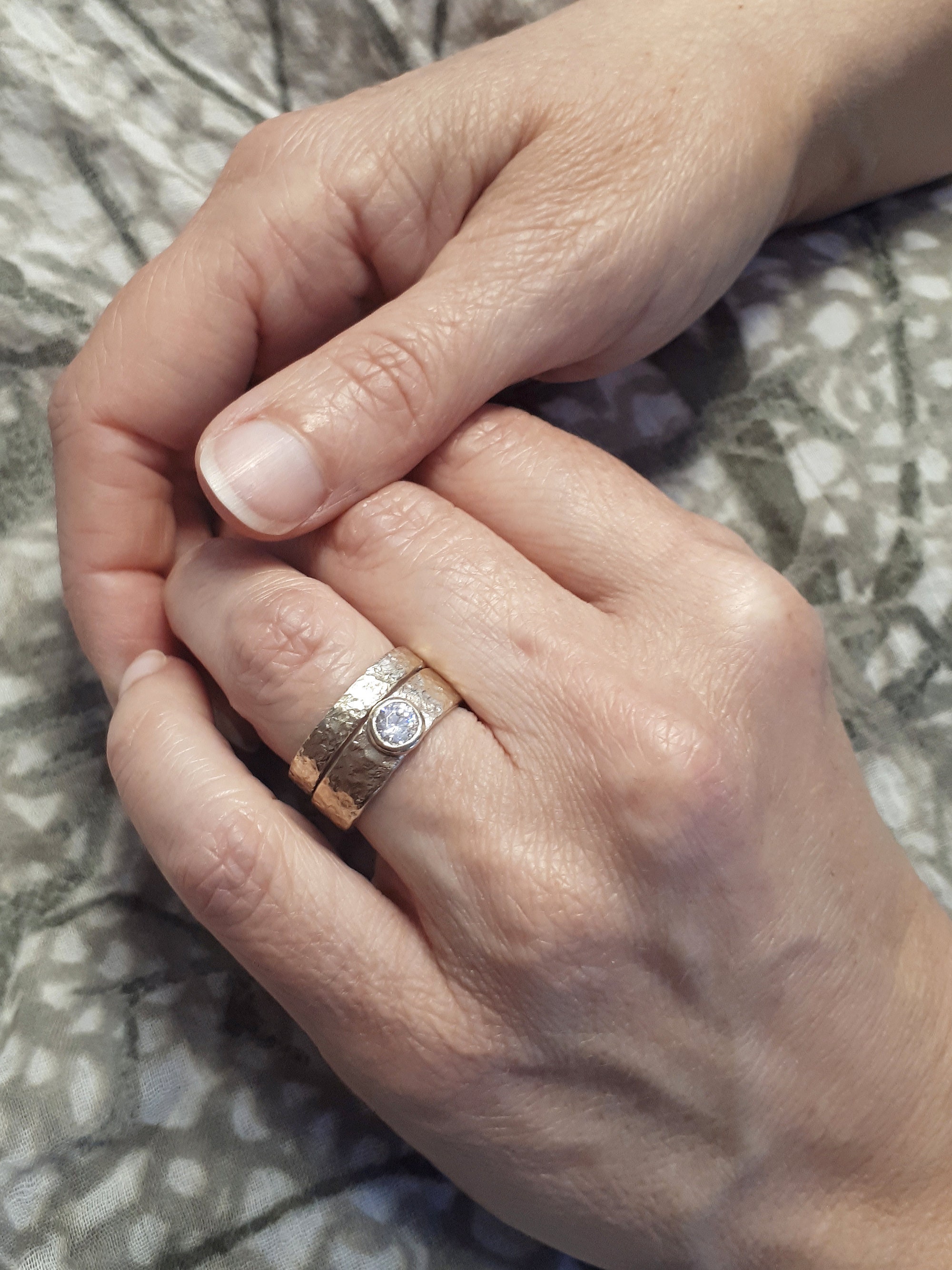 Bridal ring set engagement and wedding rings for her cubic | Etsy