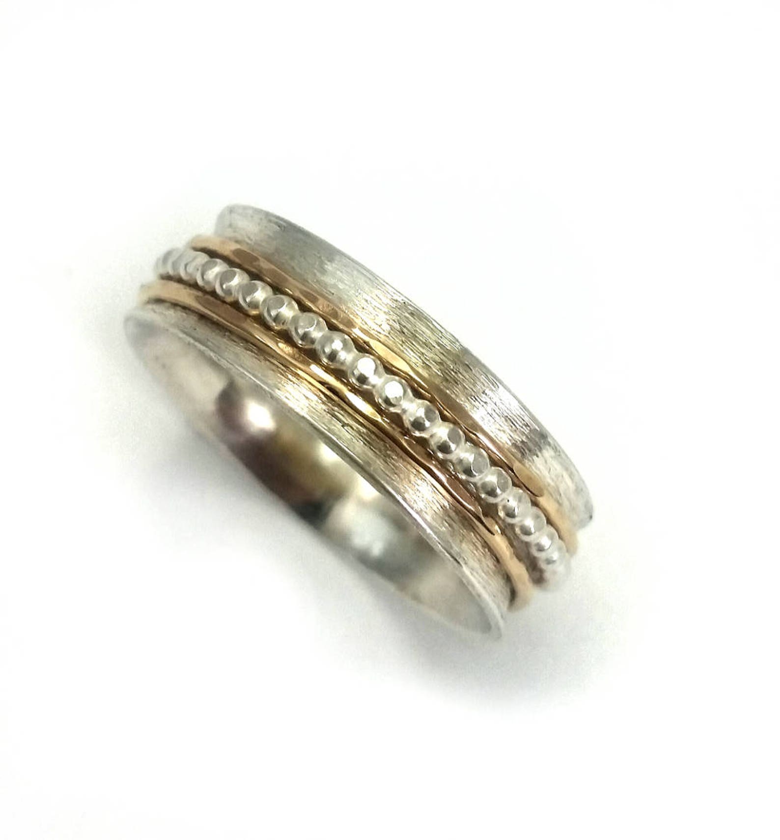 Women's Rotating Wedding Ring Sterling Silver With One - Etsy