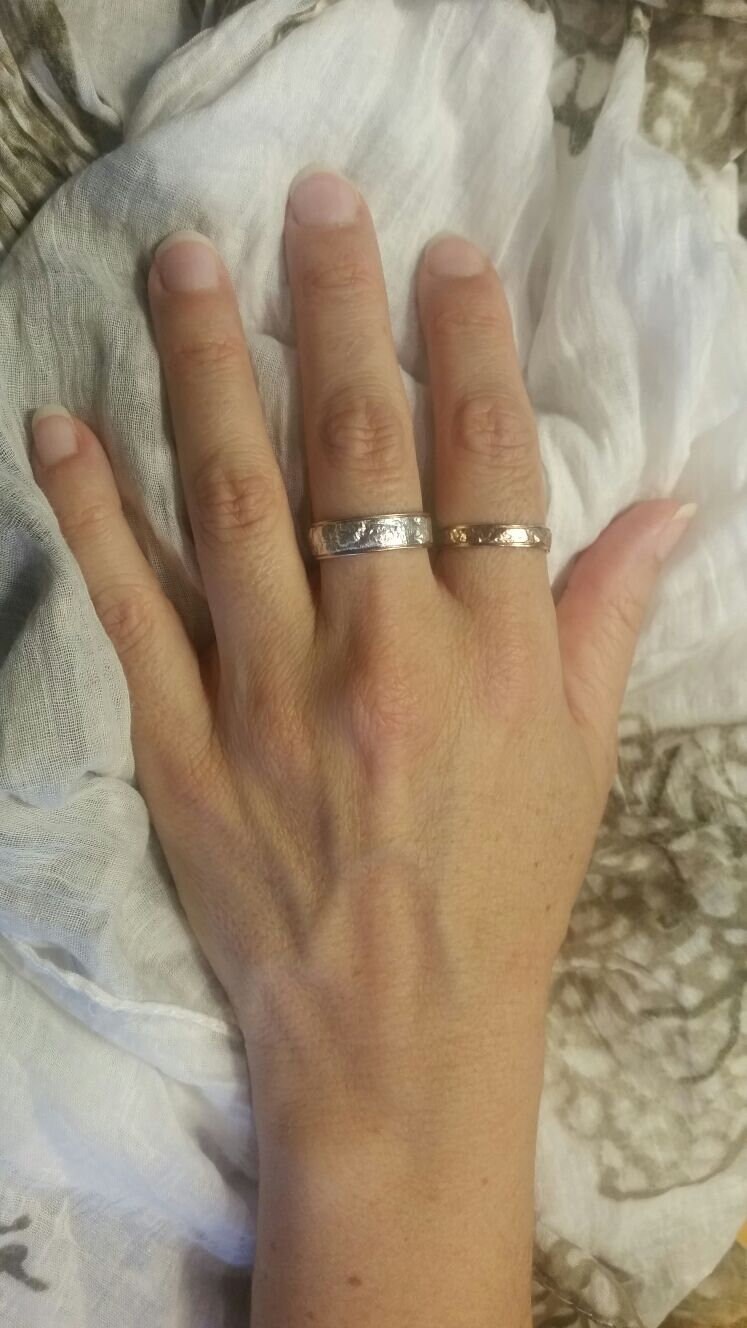 Woman's wedding band hand-crafted ring crumpled tinfoil | Etsy