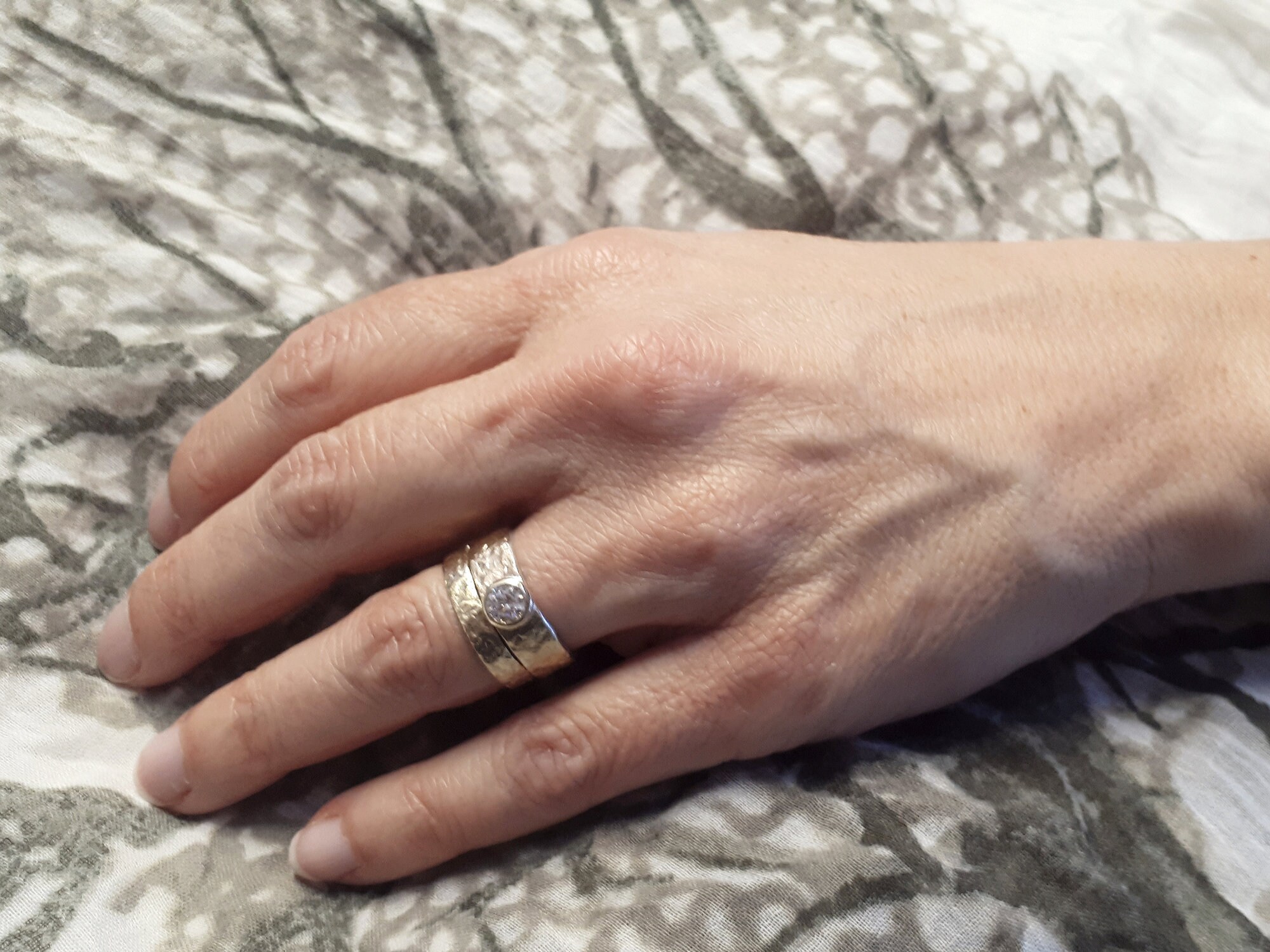 Bridal ring set engagement and wedding rings for her cubic | Etsy