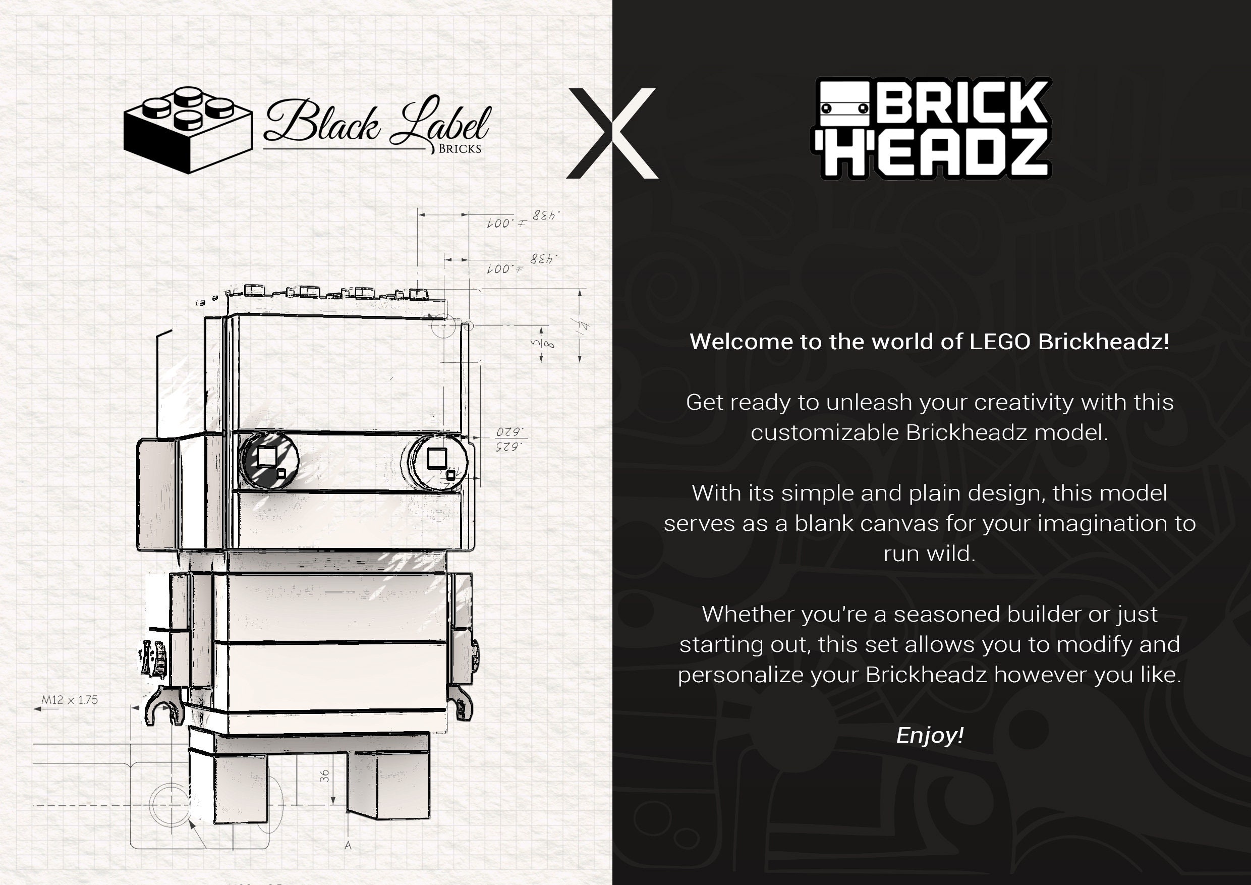 Custom Lego - BRICKHEADZ STARTER MODEL - Instructions - Etsy