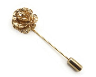 Gold Rose Pin | Etsy