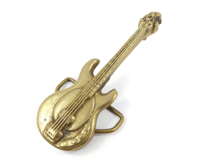 Vintage Solid Brass, Electric Guitar, Belt Buckle, Signed - Etsy