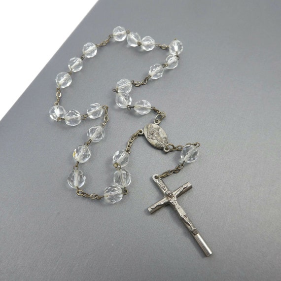 Vintage Chaplet Clear Glass Beads Faceted Silver Tone - Etsy