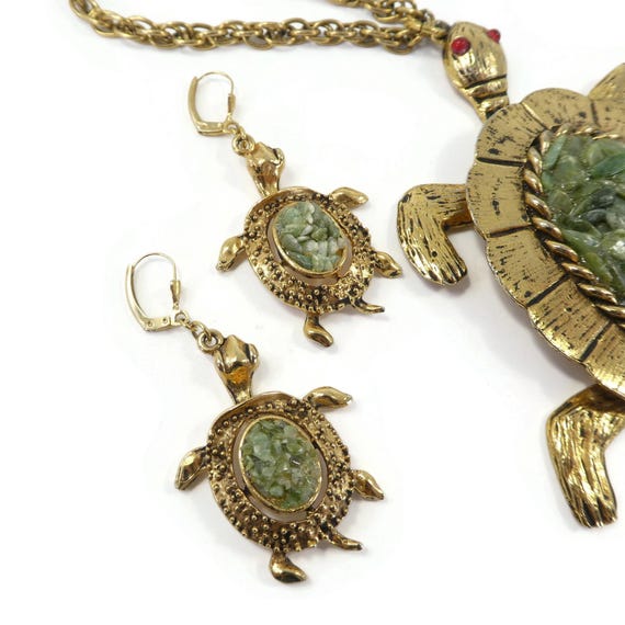 Vintage, Articulated Large Turtle, Necklace Set, Hook… - Gem