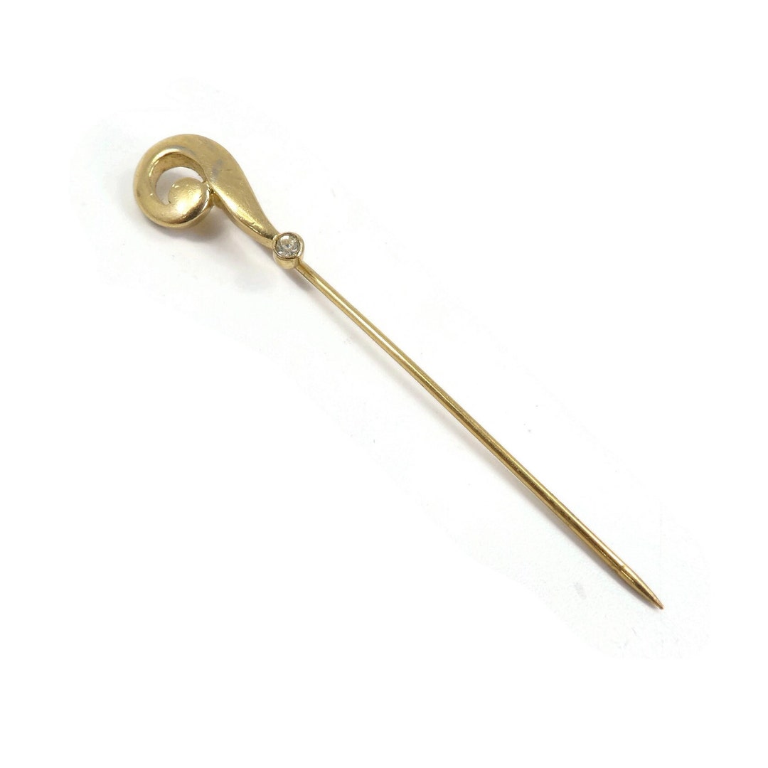 Vintage Question Mark, Stick Pin, Clear Rhinestone, Gold Tone - Etsy