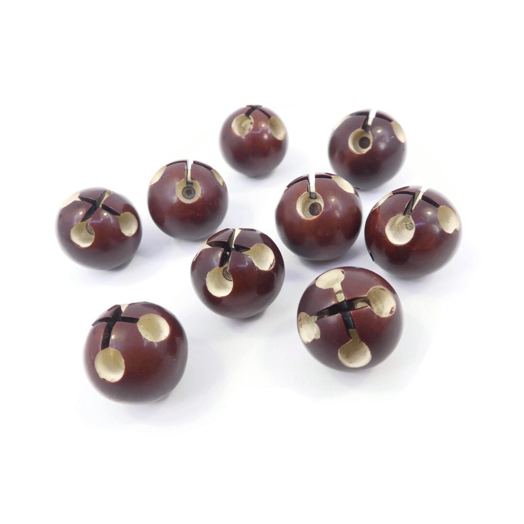 Vintage, Carved Celluloid Buttons, Galalith, Brown Cream, Art Deco, 9 ...