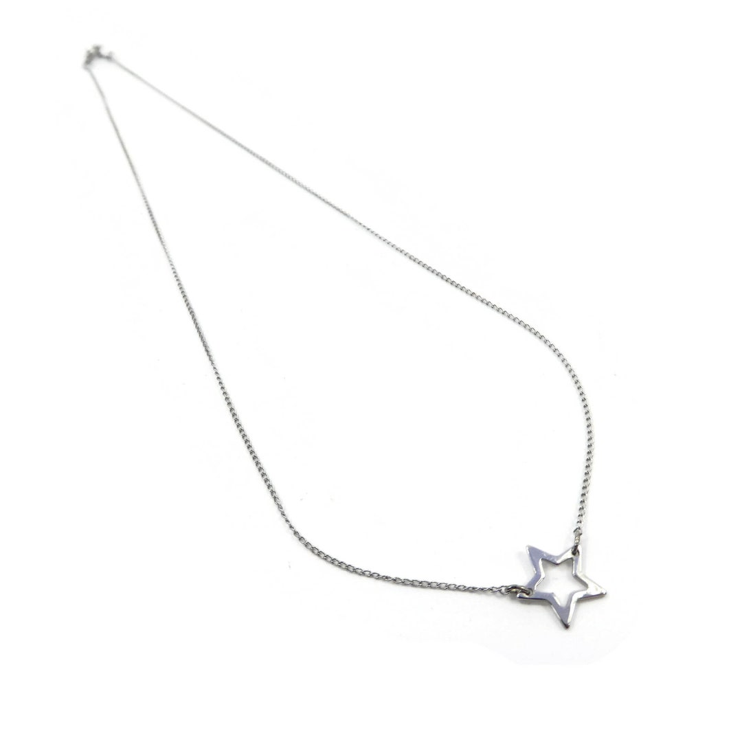 Vintage Sterling, Star Necklace, Sterling Chain, Stamped STG - Etsy