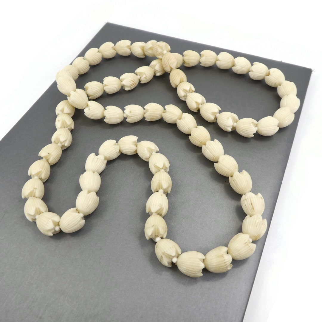Vintage Hawaiian, Pikake Bead Necklace, Hawaiian Wedding, Cream ...