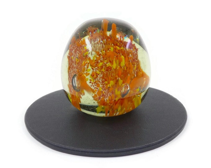 Vintage, Murano Glass, Paperweight, Orange Yellow Swirl - Etsy