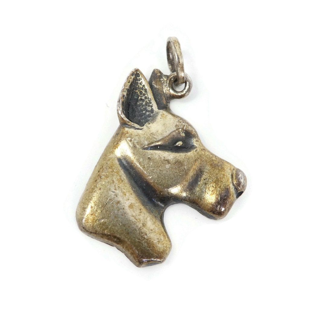 Vintage Sterling, Dog Pendant, Signed, Great Dane, Gold Wash, Stamped ...