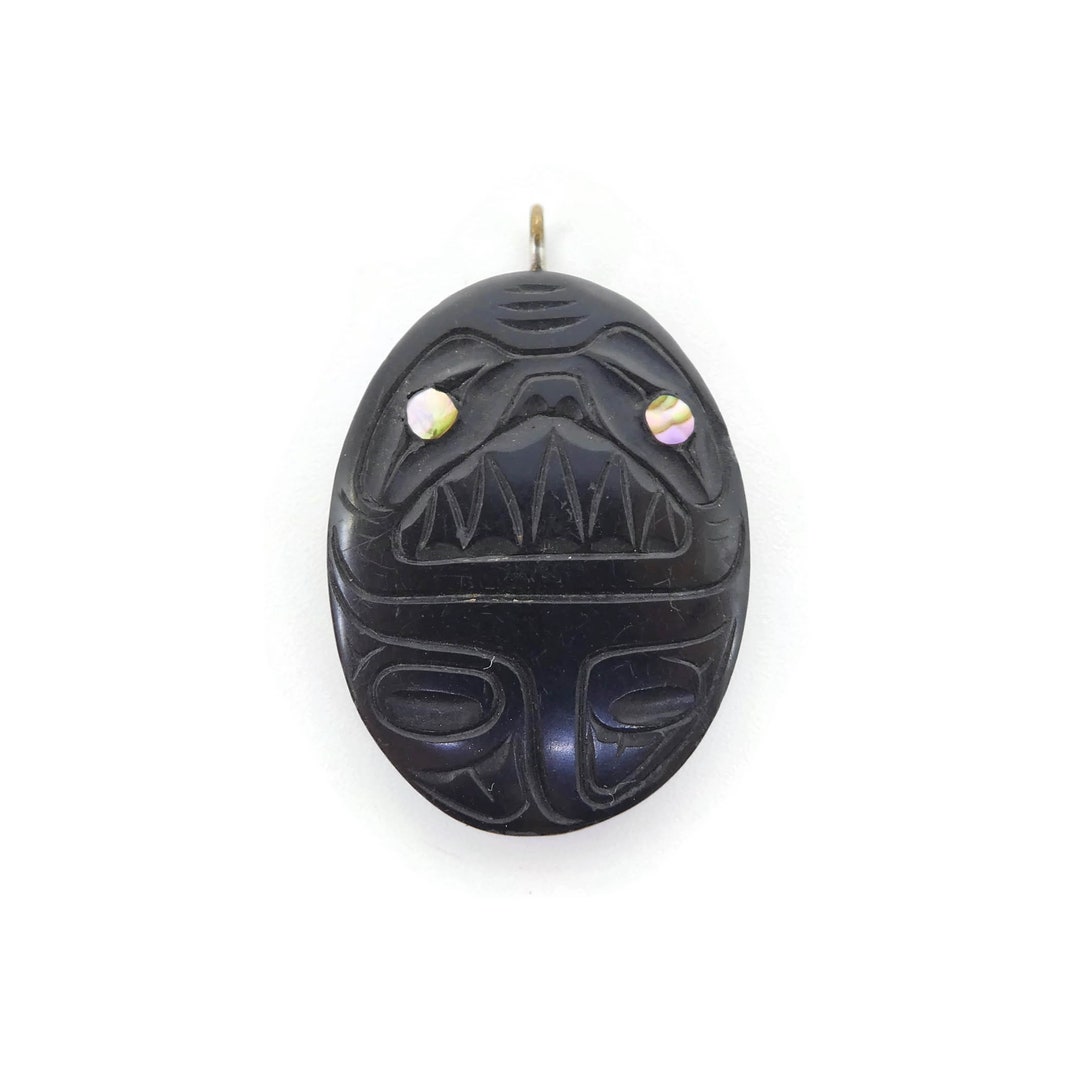 Vintage First Nations Haida Shark Pendant Carved Argillite - Etsy