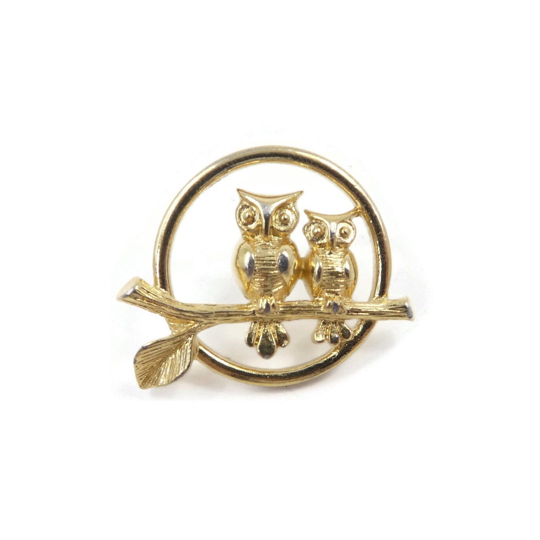 Vintage AVON, Owl Pin, Gold Tone, Signed - Etsy