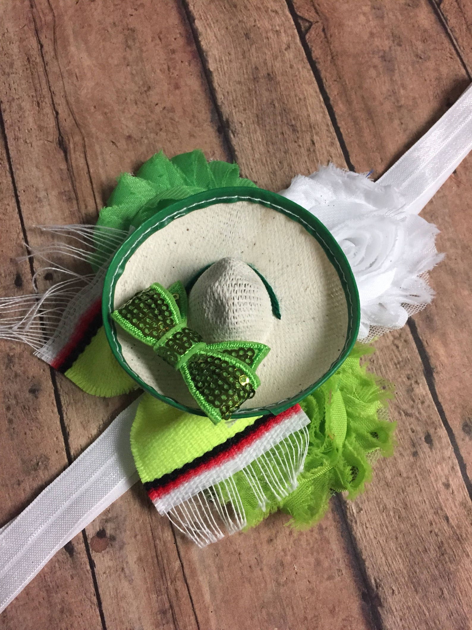 Green Fiesta Headband, Fiesta Theme Birthday, Infant, Toddler, Hair ...
