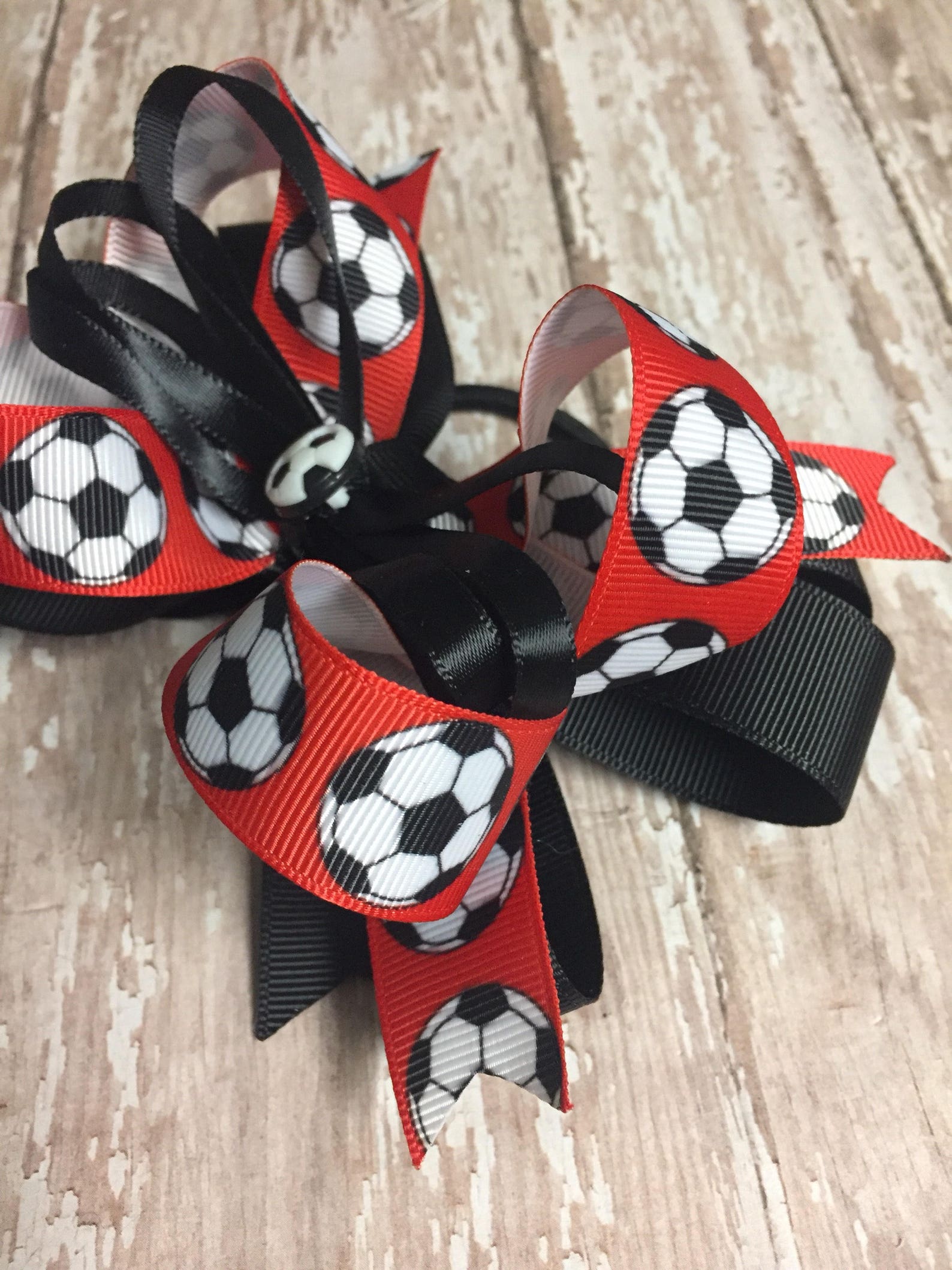 Red Soccer Bow, Red Bow, Ponytail Bow, Team Order, Pick Your Team's ...